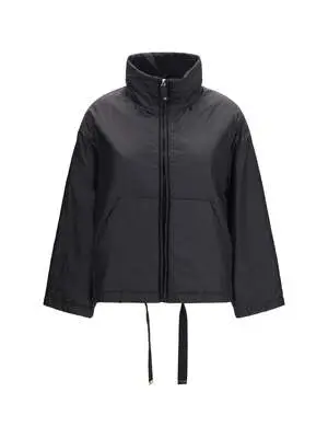 Max Mara Short Padded Jacket In Water Repellent Canvas - Black