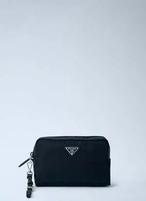 Prada Compact Nylon Pouch With Logo Detail
