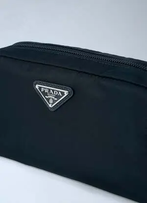 Prada Compact Nylon Pouch With Logo Detail