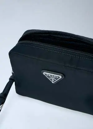 Prada Compact Nylon Pouch With Logo Detail