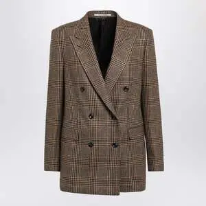 Tagliatore Double-breasted Prince Of Wales Jacket - Brown