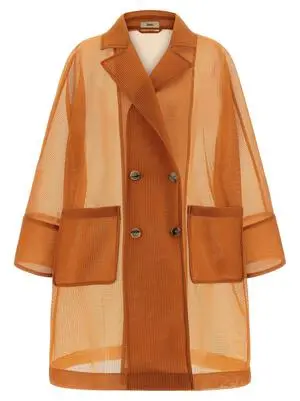 Herno See-through Coat - Orange