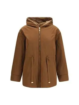 Max Mara Reversible Padded Parka In Radzmir And Water Repellent Canvas - Brown