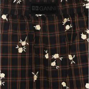 GANNI Shorts In Printed Check