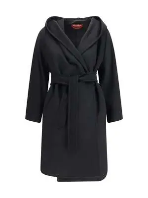 Max Mara Wool Drap Newmang Coat - Black