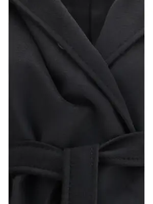 Max Mara Wool Drap Newmang Coat - Black