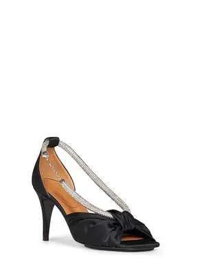 Stella McCartney Satin Knotted Sandals With Crystals - Multicolor