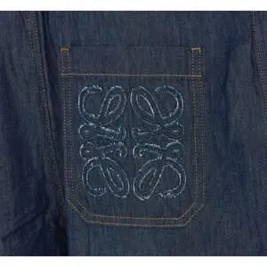 Loewe Anagram Logo Drawstring Denim Pants - Blue