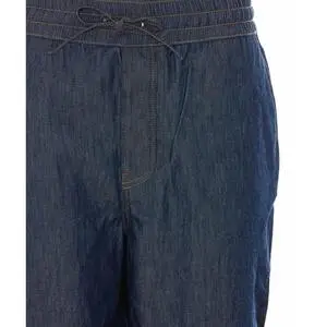 Loewe Anagram Logo Drawstring Denim Pants - Blue