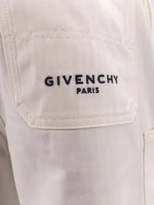 Givenchy Cotton Bermuda Shorts With Logo Embroidery - White