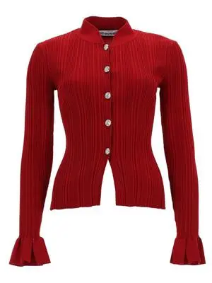 SELF-PORTRAIT Cardigan With Jewel Buttons - Red