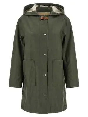 Herno Linen Raincoat - Green
