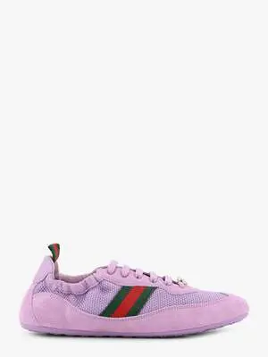 Gucci Shift Mesh And Suede Sneakers - Gray
