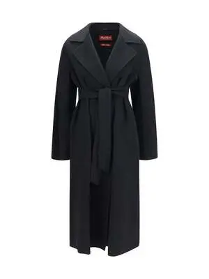 Max Mara Long Robe Coat - Black