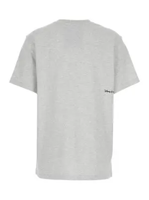 Coperni Grey Crew Neck T-shirt With Front Print In Cotton - Multicolor