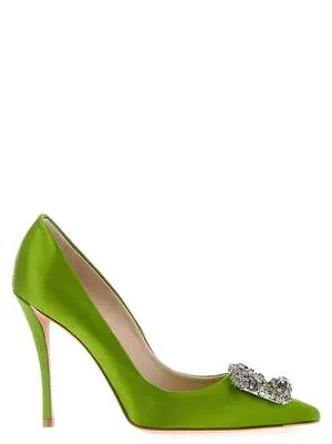 ROGER VIVIER Flower Strass' Pumps - Green