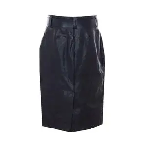 Saint Laurent Belted Leather Pencil Skirt - Black