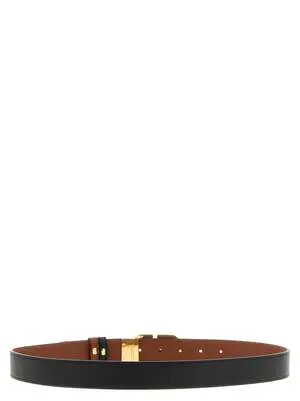Valentino Garavani Vlogo Reversible Leather Belt - Black