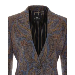 Etro Jacquard Single-breasted Jacket In Cotton Blend With Paisley Pattern