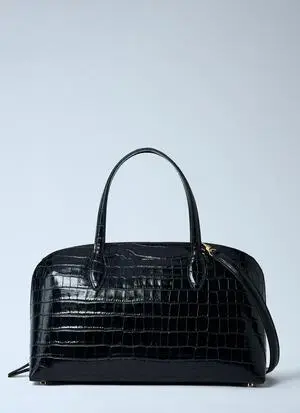 TOTEME Croc-embossed Day Tote Bag - Black