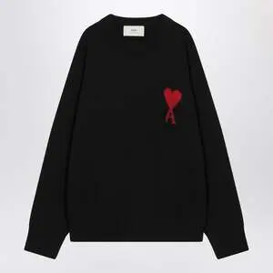 AMI Paris Wool Sweater De Coeur - Black