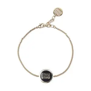 Miu Miu Enameled Metal Bracelet - Black