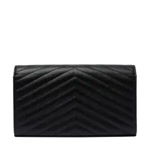 Saint Laurent Cassandre Classic Chain Pouch - Black