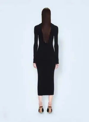 Off-White Off Stamp Ribbed Midi Dress