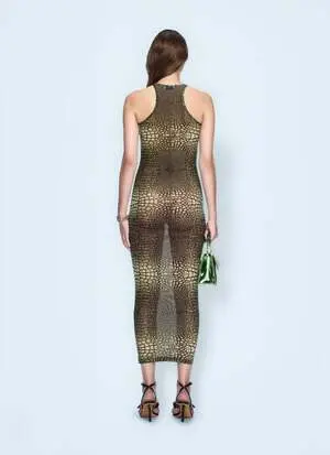 Off-White Crocodile Mesh Racer Dress
