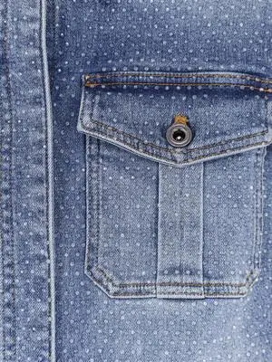 SELF-PORTRAIT Denim Jumpsuit With Rhinestones