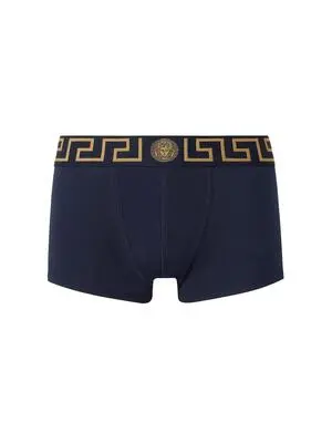 Versace Boxer Shorts With Greek - Blue