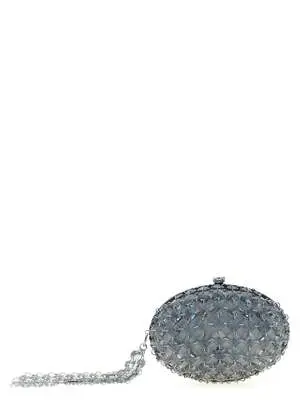 SELF-PORTRAIT Crystal Chain Clutch - Gray