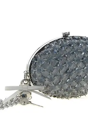 SELF-PORTRAIT Crystal Chain Clutch - Gray