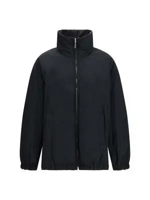 Max Mara Reversible Padded Bomber In Radzmir And Water Repellent Canvas - Black