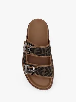 Fendi Ff Jacquard Fabric Feel Sandals - Multicolor