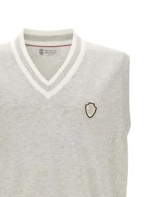 Brunello Cucinelli Heraldic Logo Vest - Gray