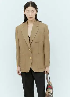 Gucci Horsebit Wool Blazer - Cream