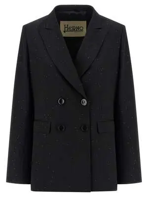 Herno Micro Sequin Blazer - Black