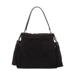 Etro Medium Suede Kalispera Bag With Tassels - Black