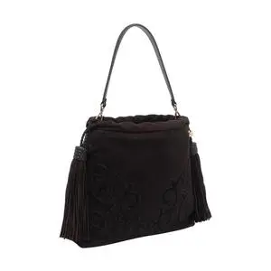 Etro Medium Suede Kalispera Bag With Tassels - Black