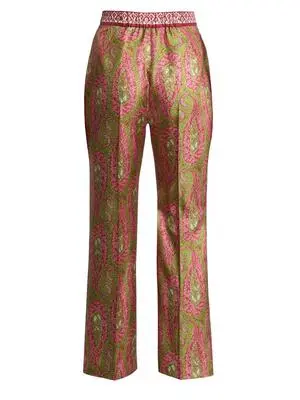 Etro Paisley Foliage Bootcut Pants