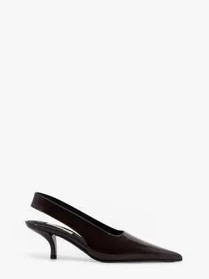 TOTEME Patent Leather Slingback Pumps - Brown