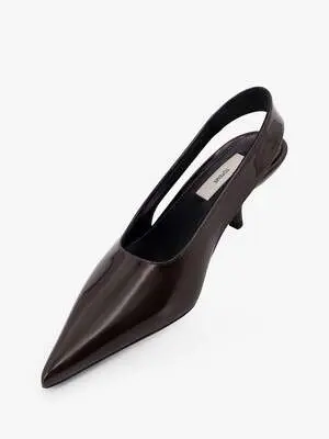 TOTEME Patent Leather Slingback Pumps - Brown