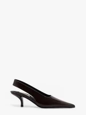 TOTEME Patent Leather Slingback Pumps - Brown