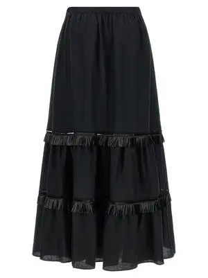 Kiton Fringed Skirt