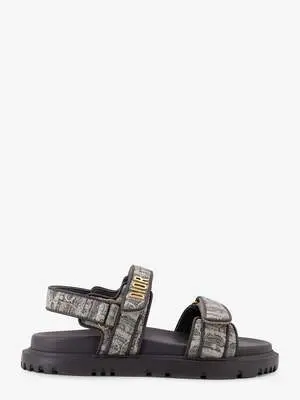 Dior Canvas Dioract Flat Sandals - Multicolor