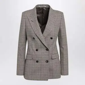Tagliatore Double-breasted Prince Of Wales Jacket - Brown