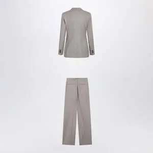 Tagliatore Double-breasted Taupe Suit In Wool And Cashmere - Cream