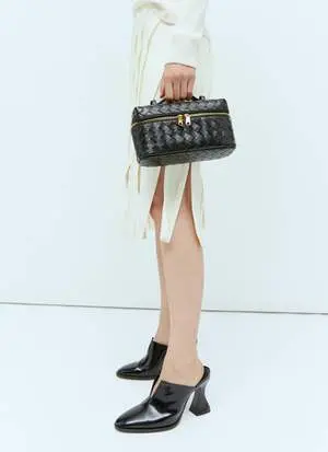 Bottega Veneta Intrecciato Leather Vanity Case - Black