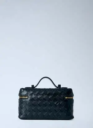 Bottega Veneta Intrecciato Leather Vanity Case - Black
